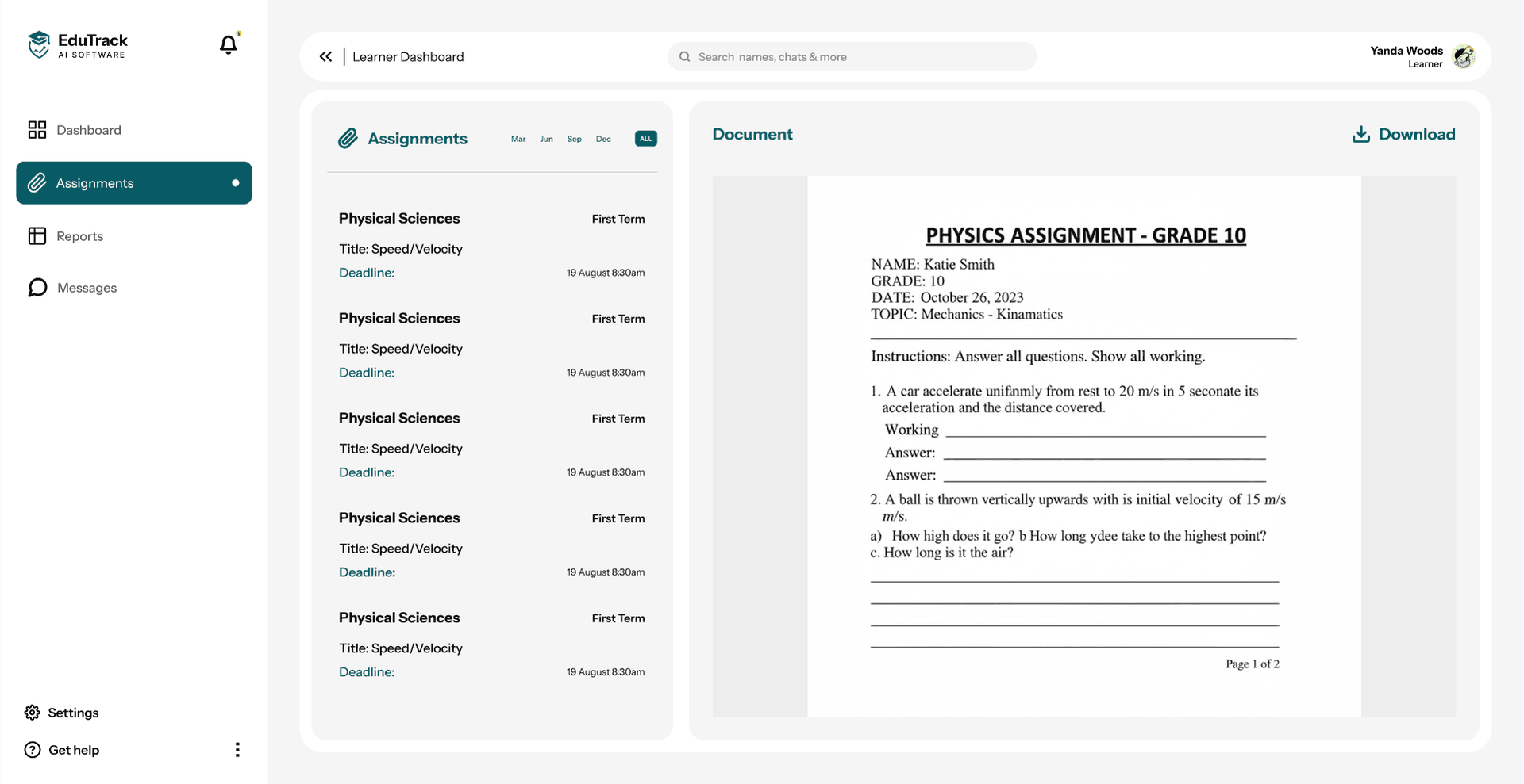 EduTrack - Educational Management System