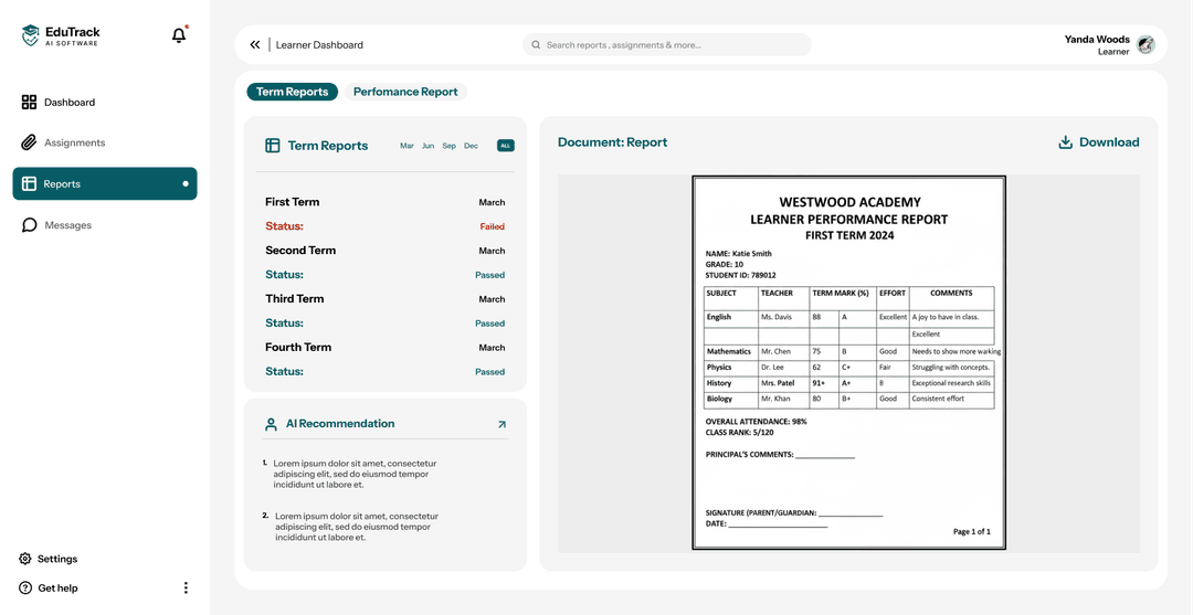 EduTrack - Educational Management System